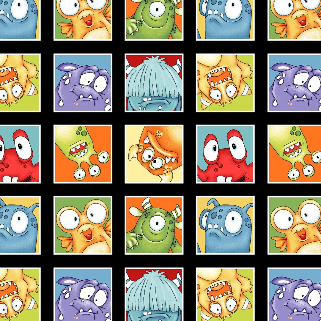 Monster'ocity Collection, "monster Blocks- GLOW in the Dark" on Black ...