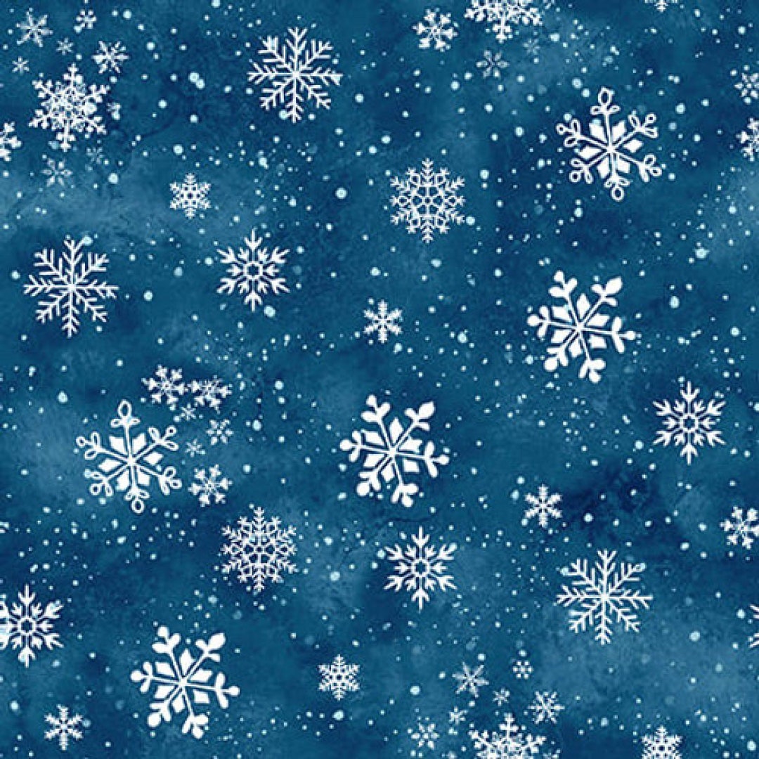 Studio E, "cold Winter Morning", Snowflakes in Blue 100% Cotton - Etsy