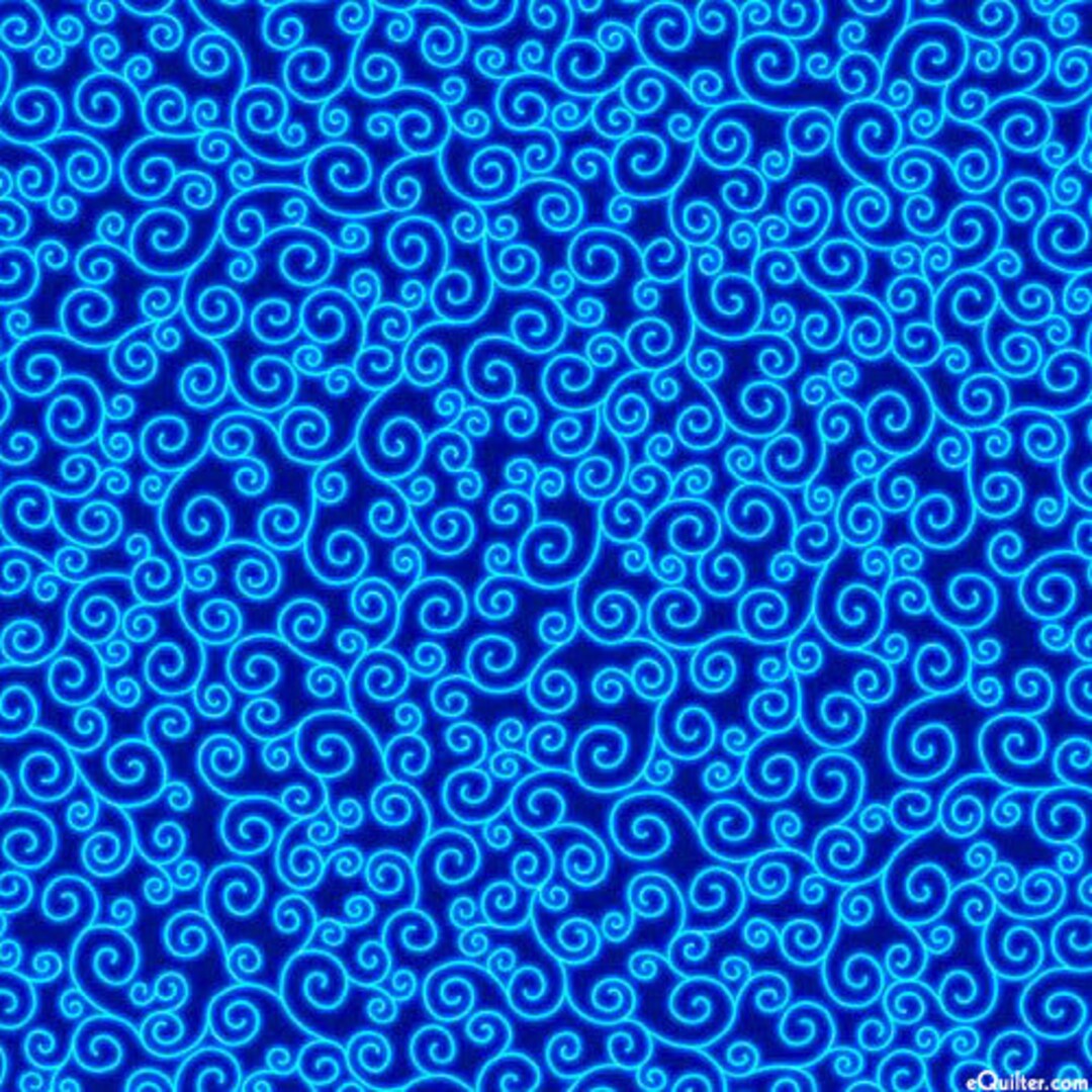 Seashell Mystique - Scroll on Nautical Blue -quilting Treasures - Etsy