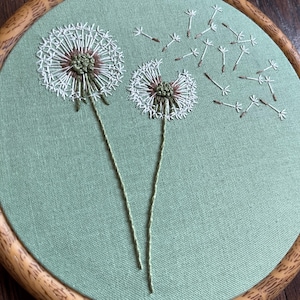 Dandelion Duo || Embroidery PDF Pattern Download || 5 Inch Embroidery ...