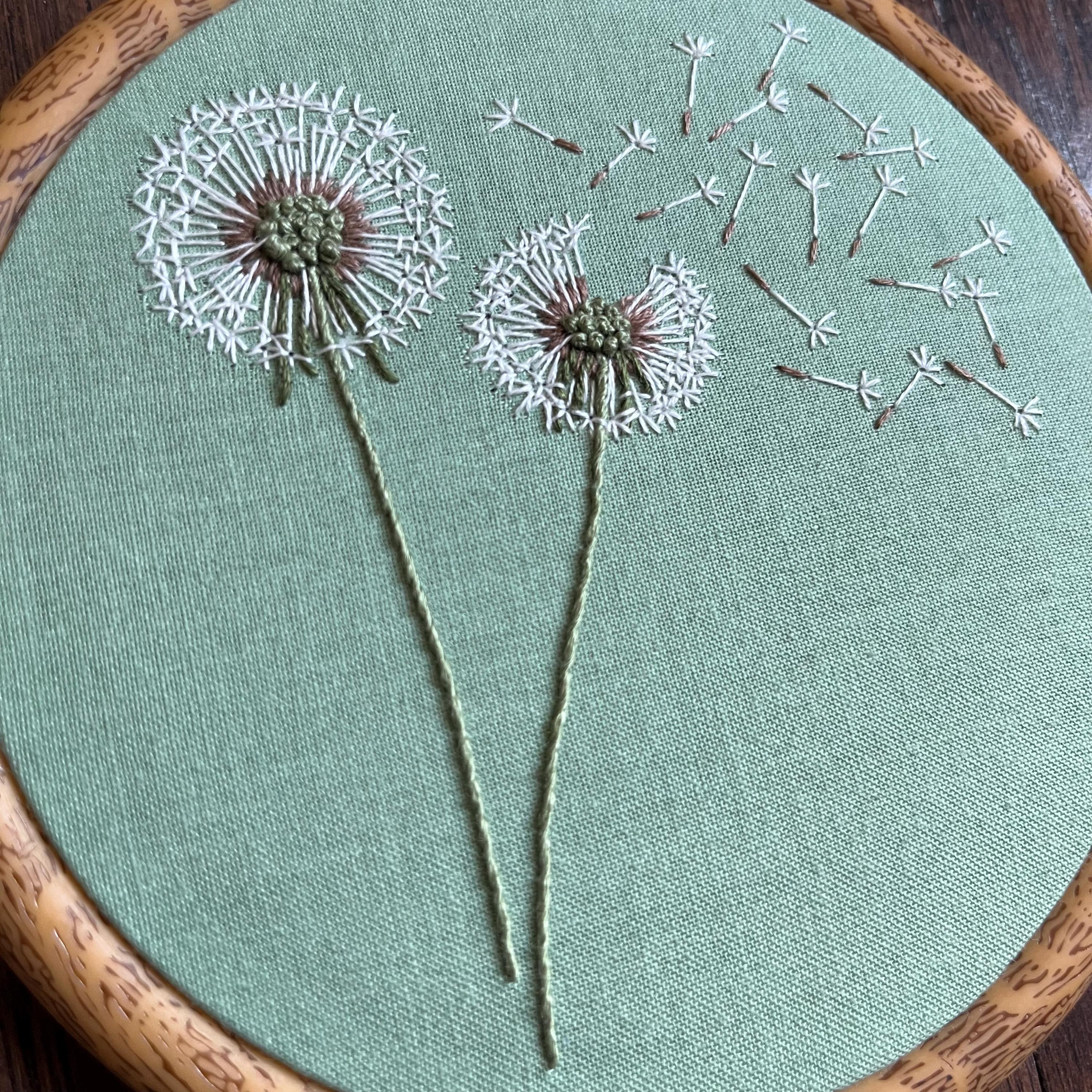 Dandelion Duo || Embroidery PDF Pattern Download || 5 Inch Embroidery ...