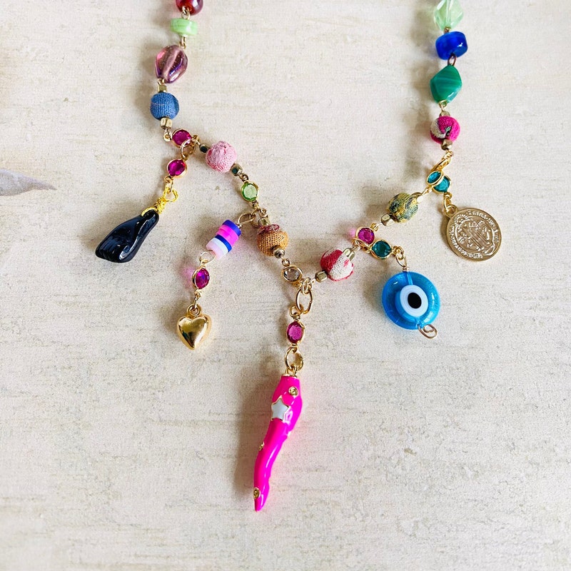 Fabric Amulet Necklace - Etsy