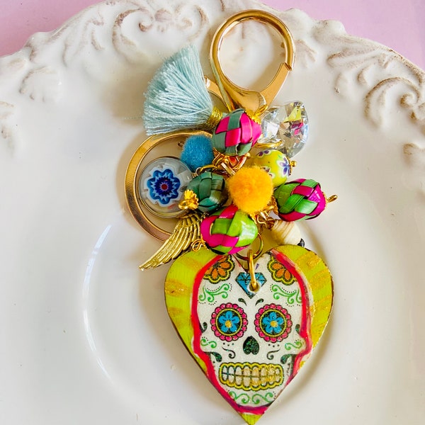 Skull Key Chain - Etsy