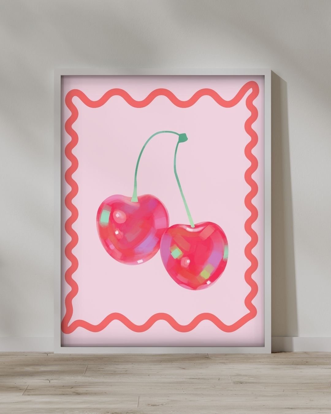 Pink & Red Cherry Sign A6 A5 A4 Unframed Girly Home Decor Cherry Home ...