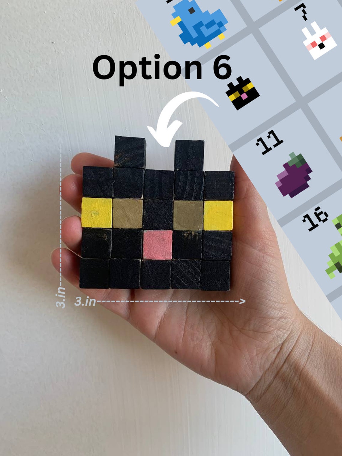 Handcrafted Wooden Pixel Art Sculpture! Pick Your Favorite Design and ...