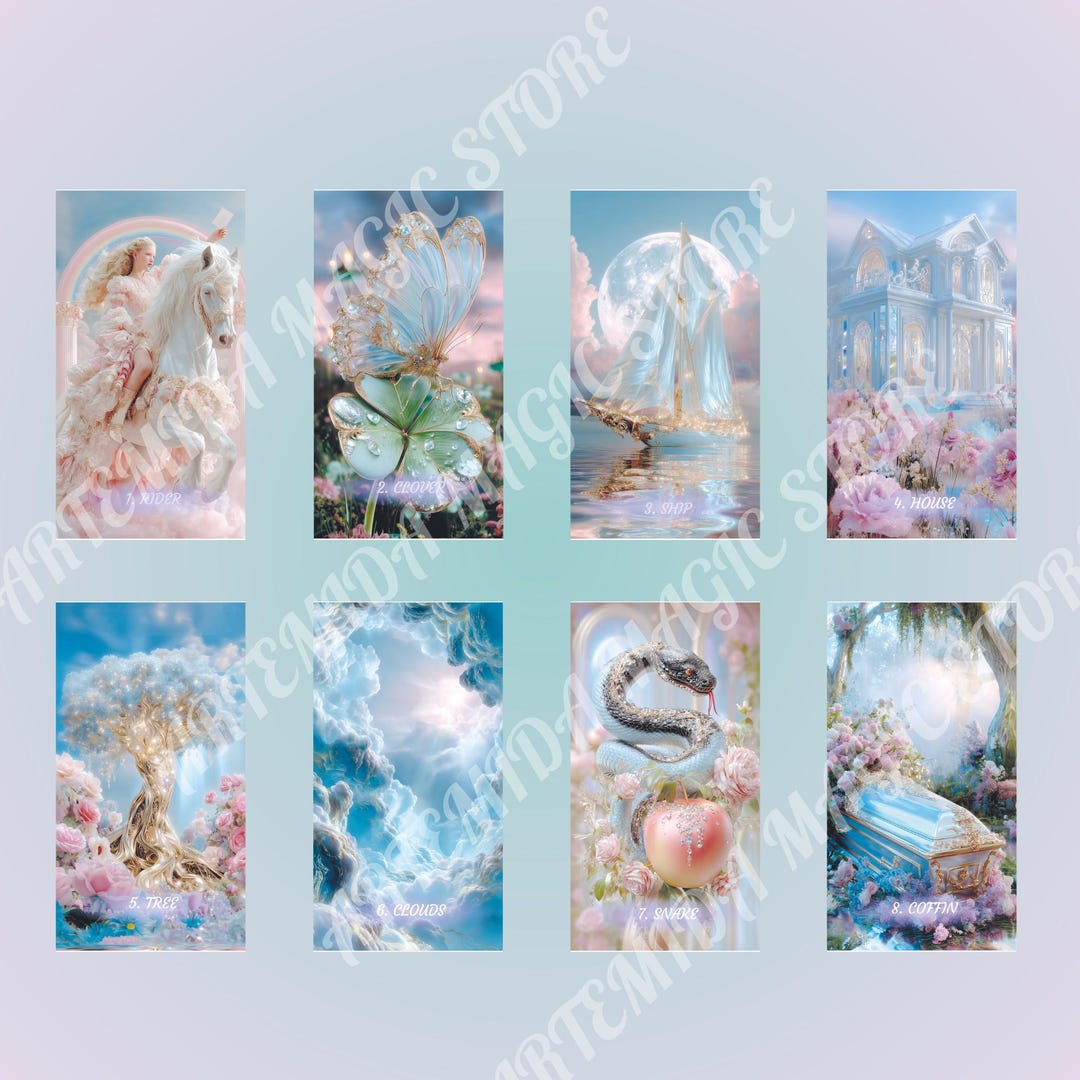 Artemida Lenormand Oracle, 78 Card Oracle Deck, Mystical Pastel ...