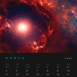 Stargazer Galaxies & Nebula 2024 Printable Calendar - Etsy