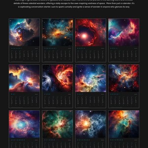 Stargazer Galaxies & Nebula 2024 Printable Calendar - Etsy