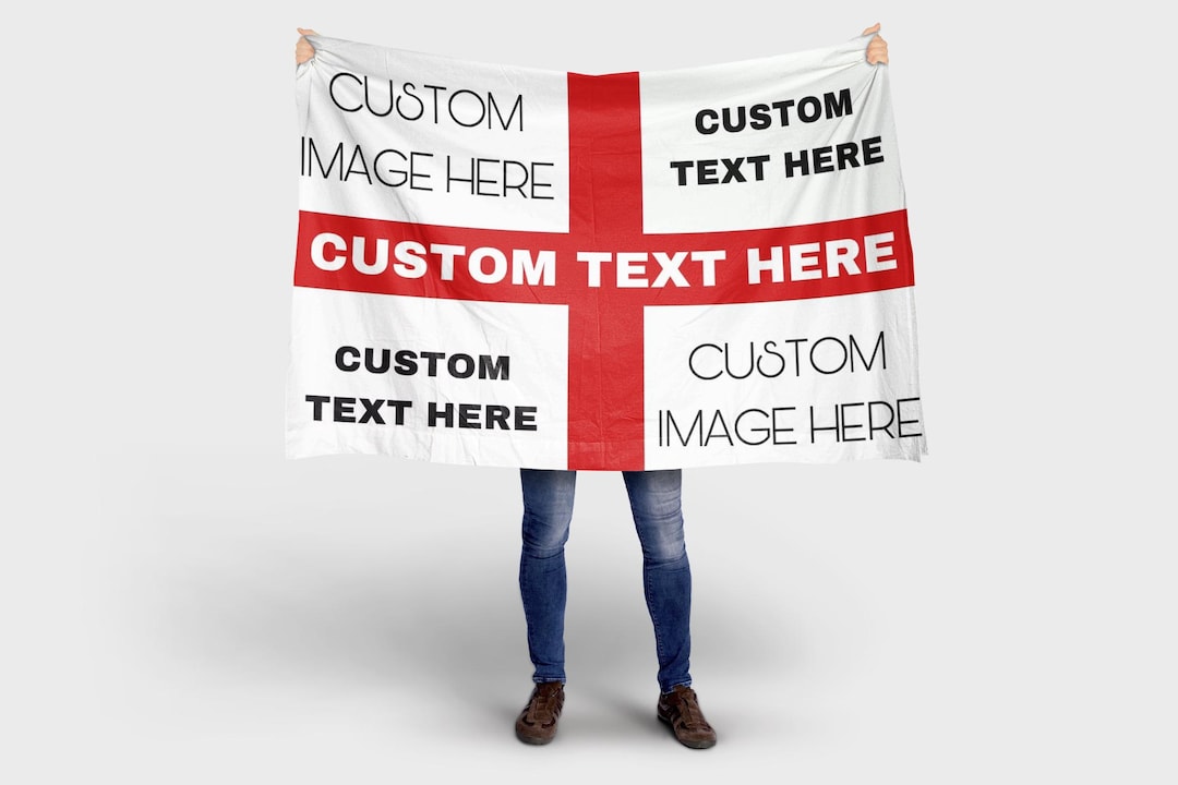 CUSTOM England Football Flag. 5FT X 3FT. FREE DELIVERY. - Etsy UK