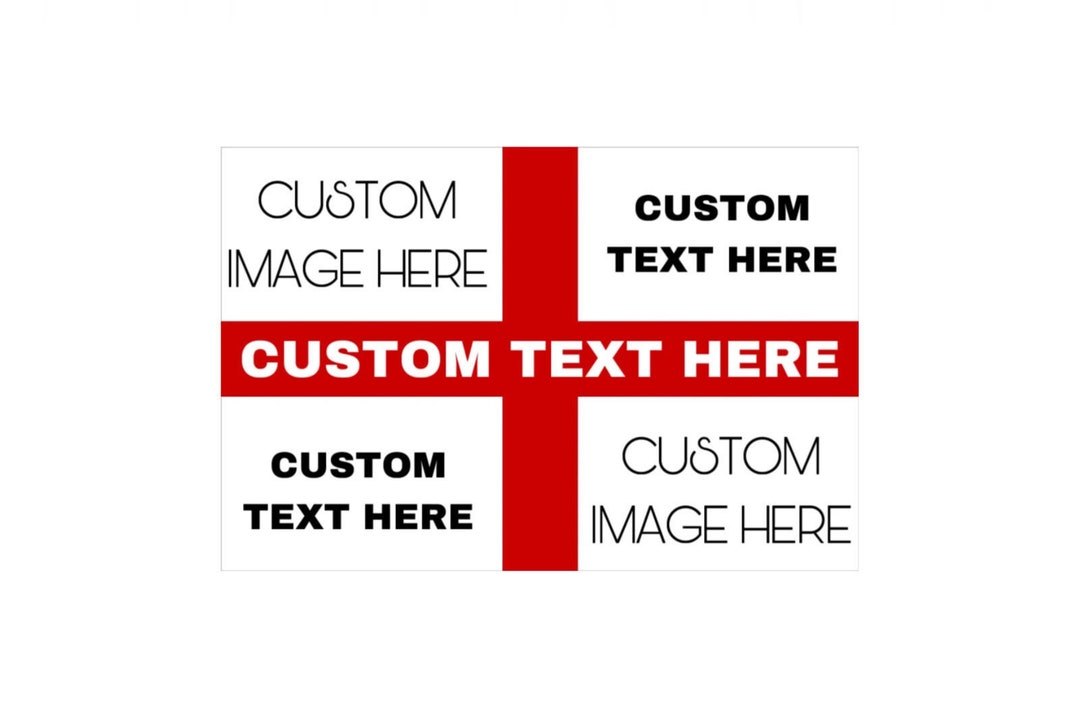 CUSTOM England Football Flag. 5FT X 3FT. FREE DELIVERY. - Etsy