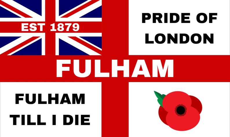 Fulham Flag. 5FT X 3FT. FREE DELIVERY - Etsy