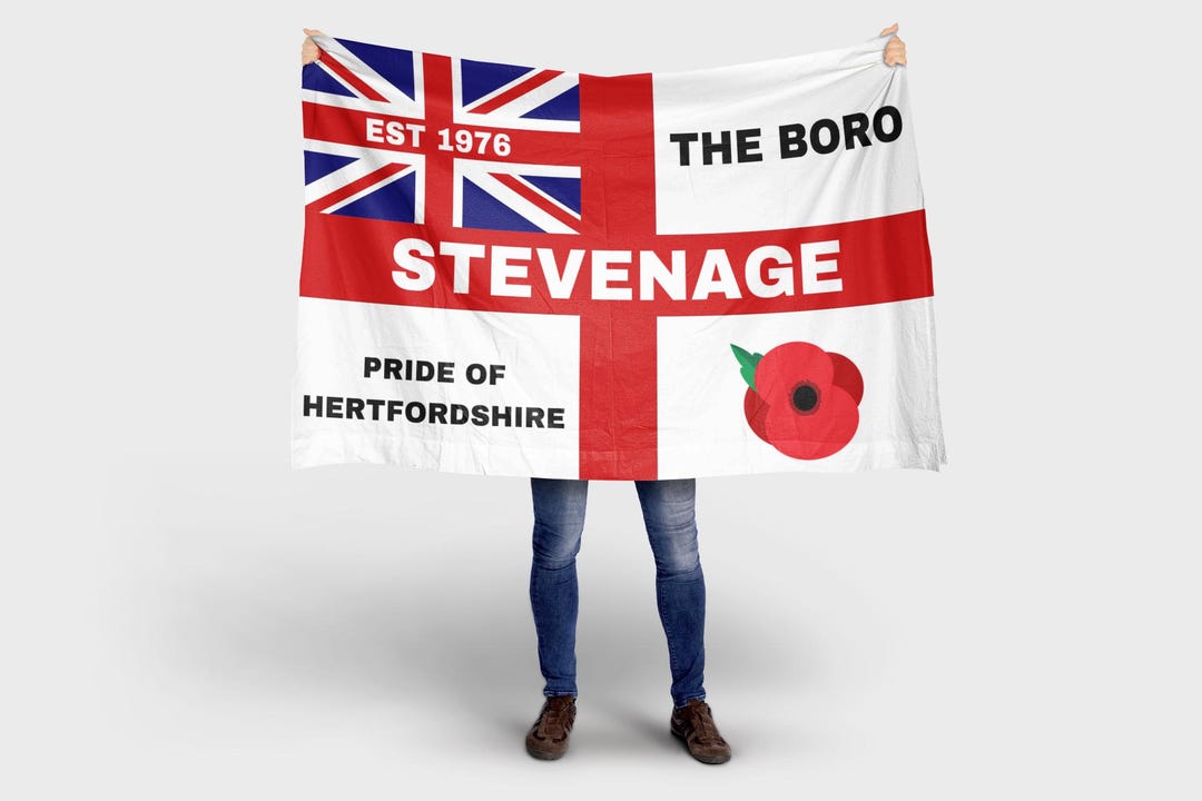 Stevenage Football Fan Flag. 5FT X 3FT. Brand New. Custom Banner ...