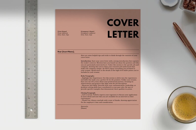 Clean Creative Resume Template CV Minimalist Design Mauve, Pink, Black ...