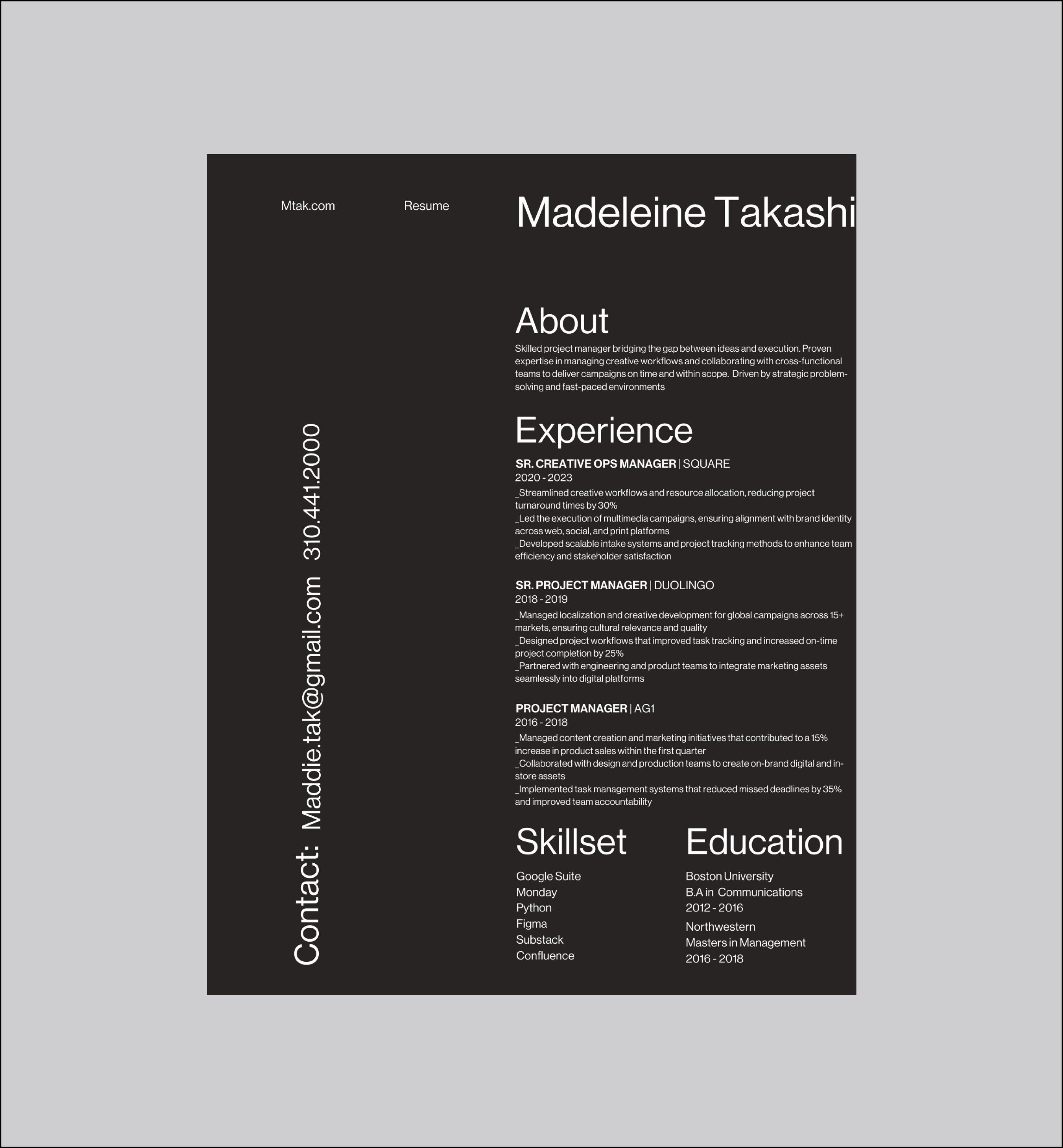 Black and White Clean Type Resume Template CV Minimalist Design Canva ...
