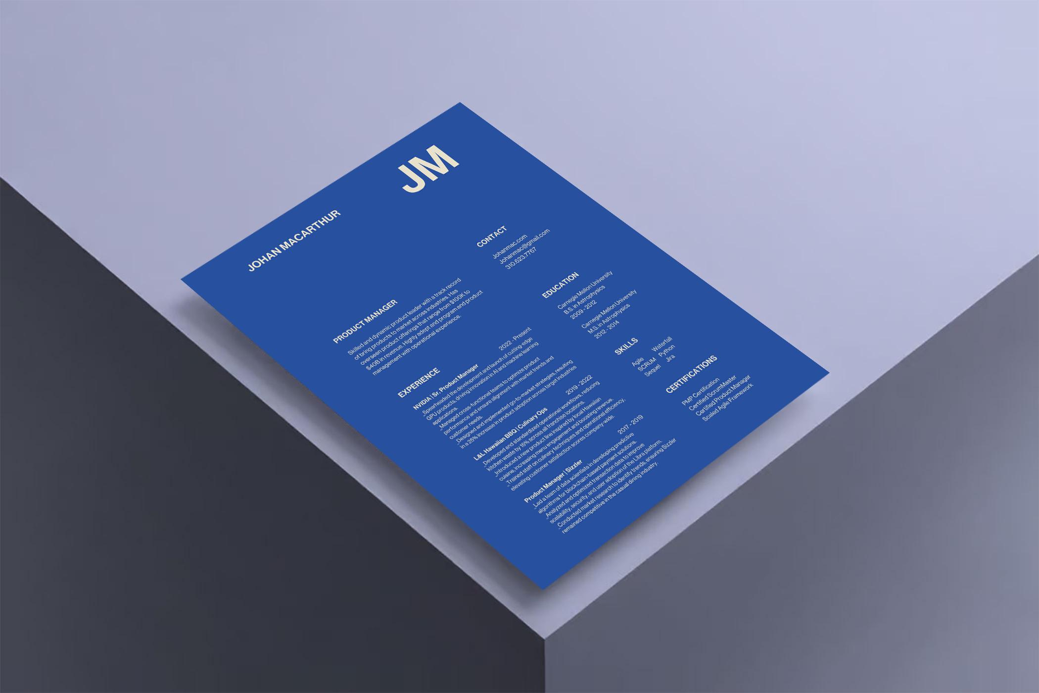 Minimalist Resume Template: Blue Beige Canva CV With Cover Letter - US ...