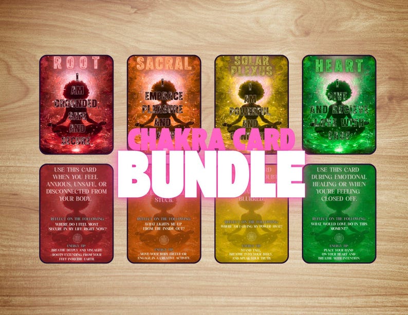Chakra Affirmation Cards Printable Deck – Digital Download for Energy ...