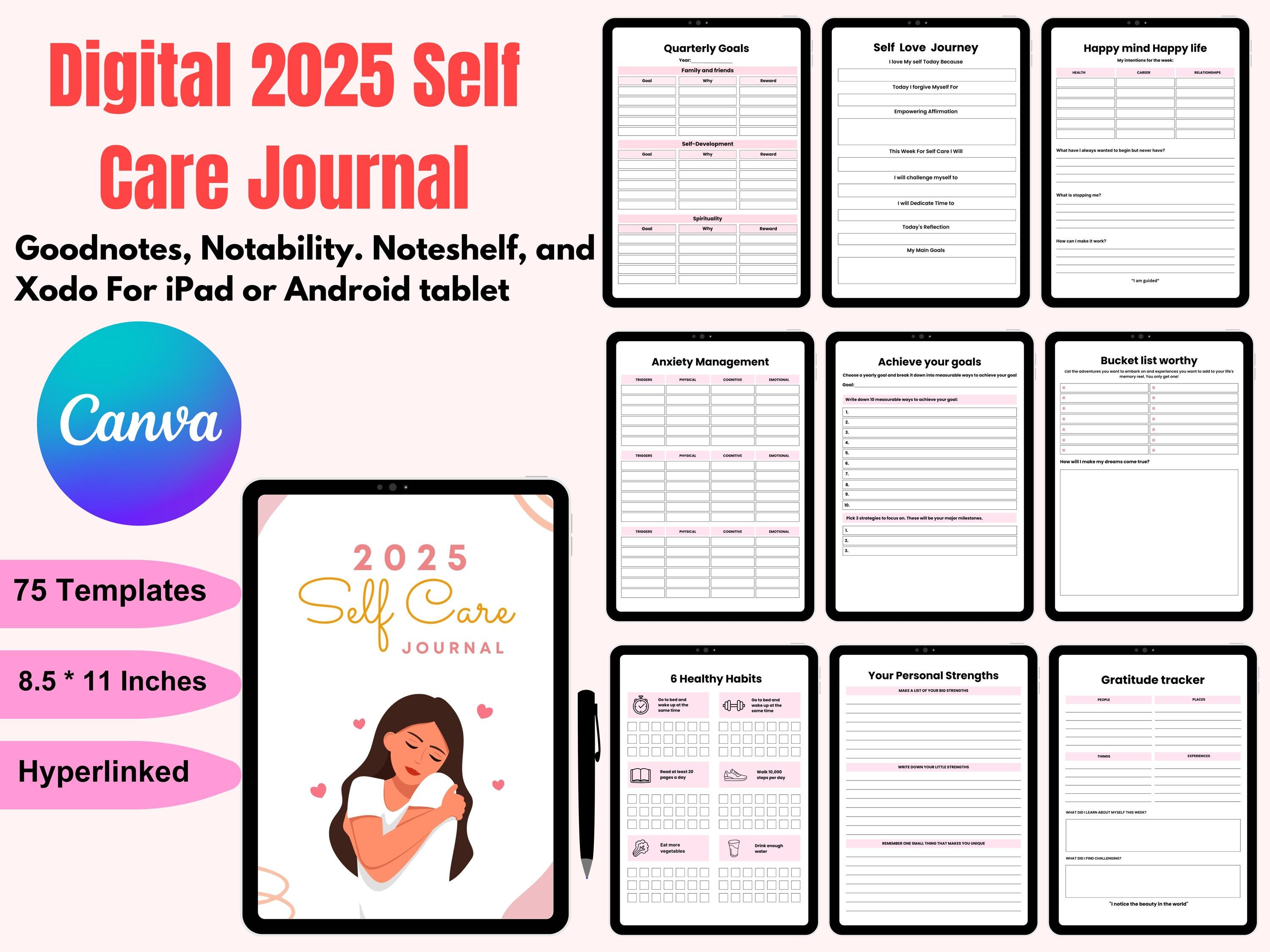 2025 Self Care Planner, Self-care Planner Printable, Self-love Journal ...