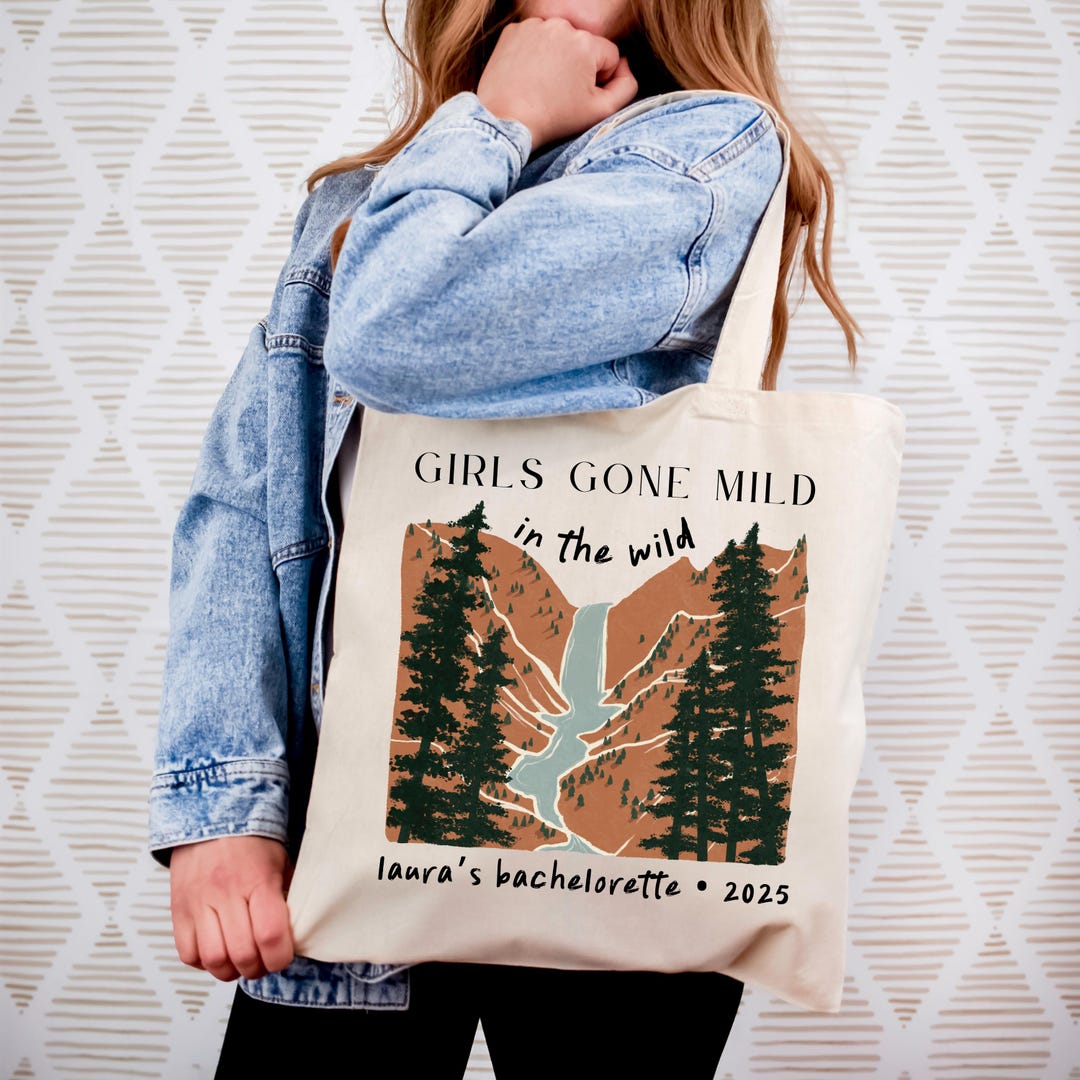 Customizable Aesthetic Girls Gone Mild in the Wild Cotton Canvas Tote ...
