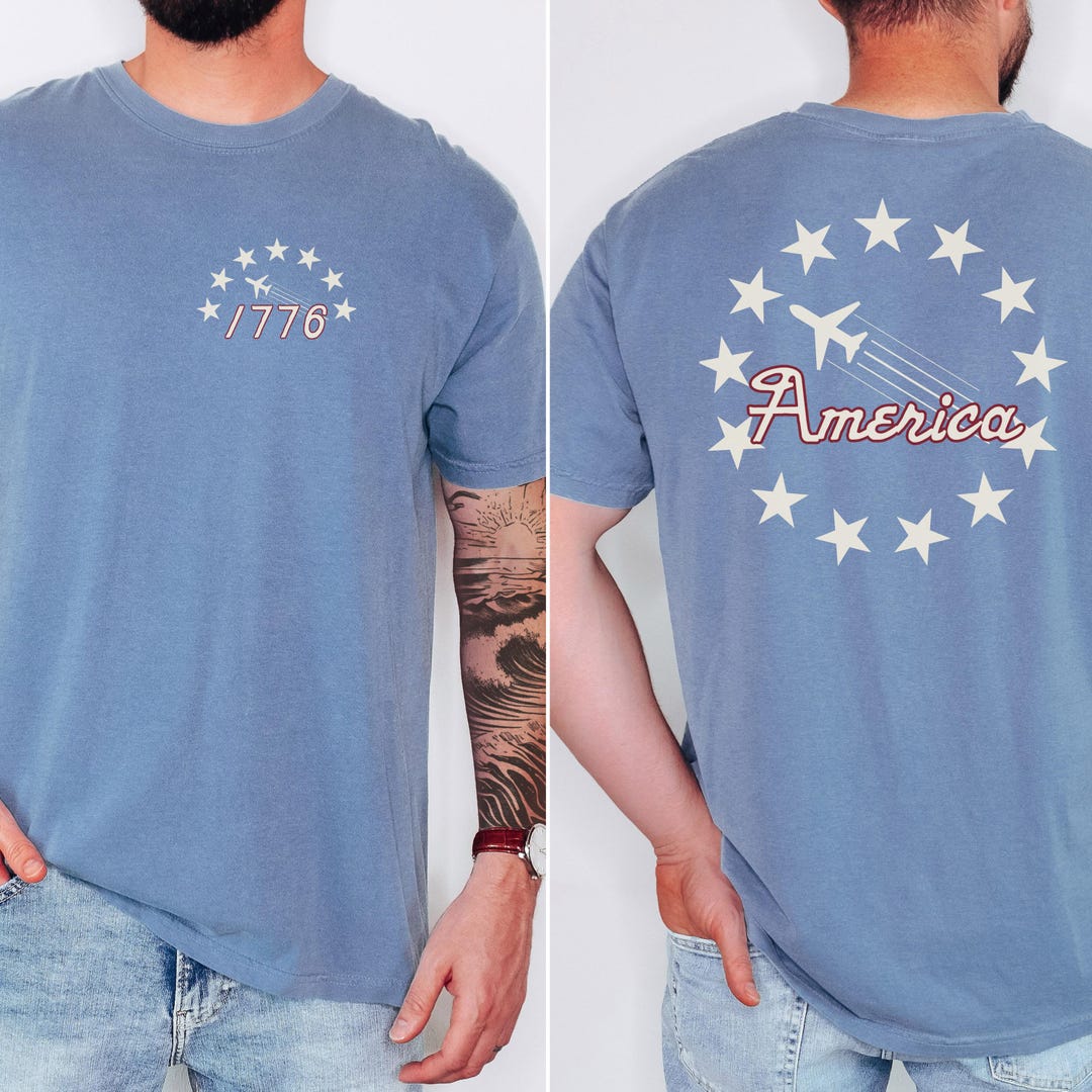 Vintage Inspired Patriotic 1776 Mens Graphic T-shirt Patriotic Tee ...