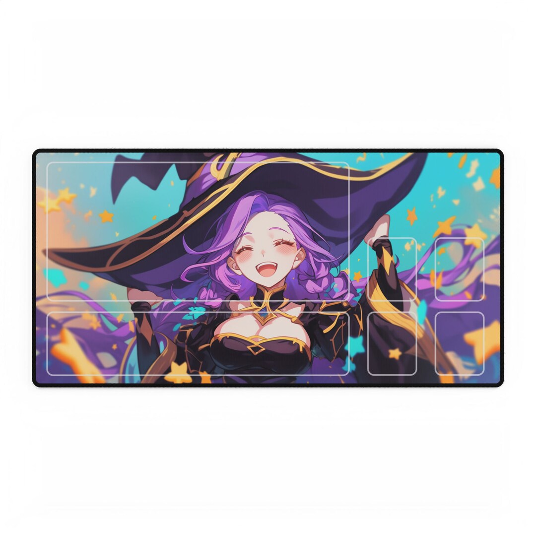 Oversized TCG Playmat With Card Zones Welcoming Witch - Etsy