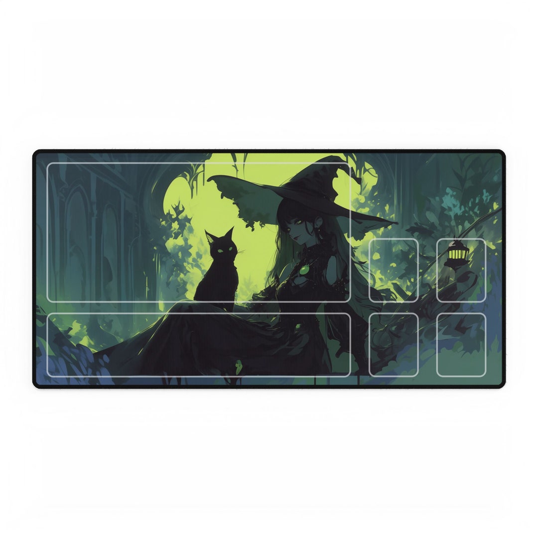 Oversized TCG Playmat With Card Zones Gothic Enchantment - Etsy