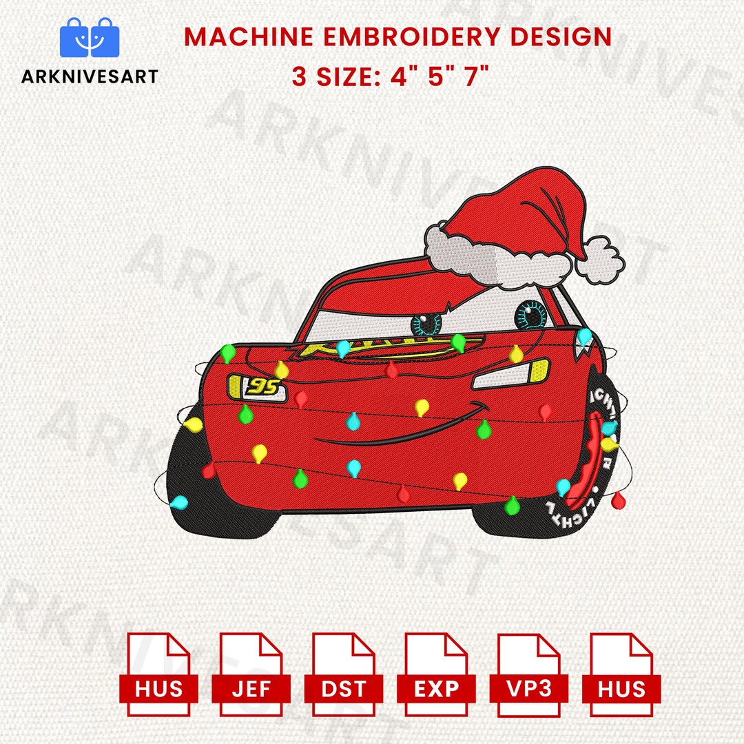 Red Car Embroidery Designs, Red Character Embroidery File Instant ...