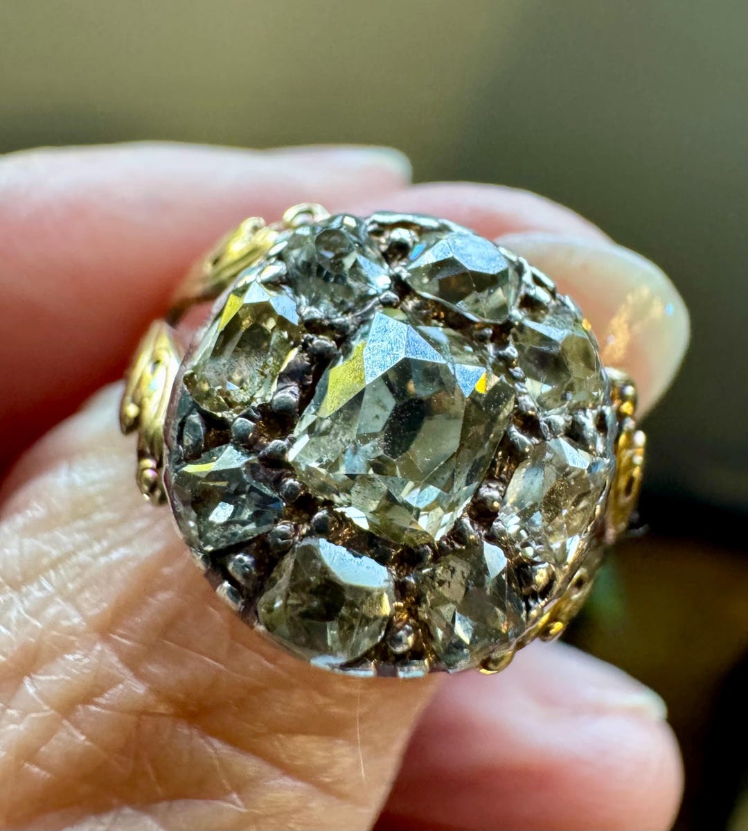 1 3/4ct. Old Cut Diamond GEORGIAN 18th Cent. Ring / Old Box Included ...