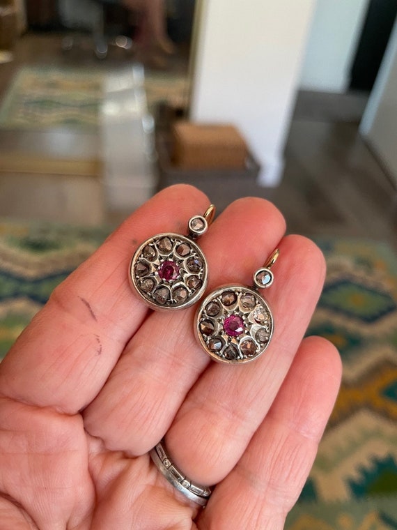 Unique 18k and Silver * Bold and ANTIQUE Rosy Pink RU… - Gem