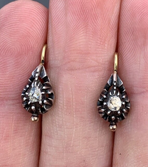 FRENCH Georgian era 18k Gold / Silver Rose Cut Diamon… - Gem