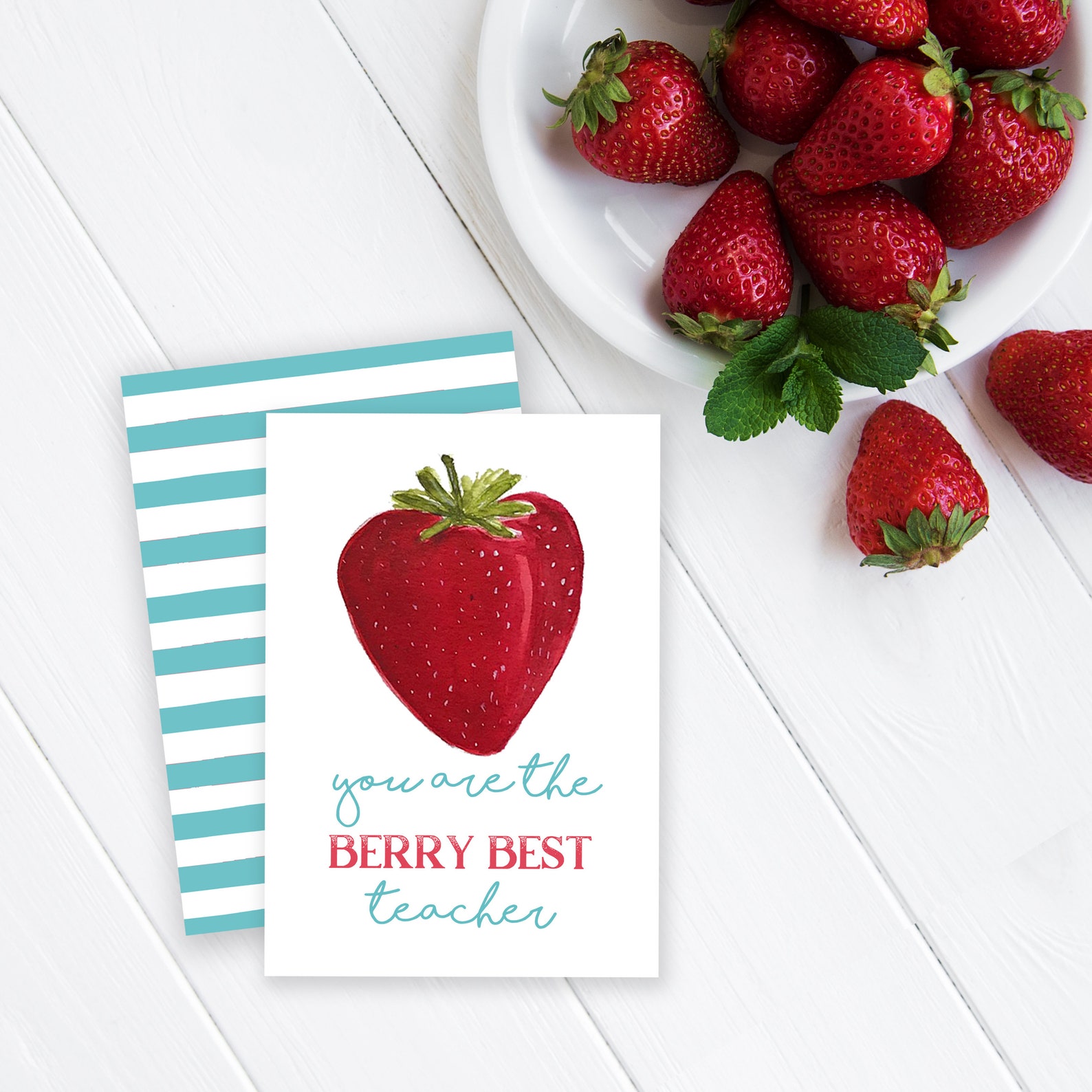 Teacher Appreciation Printable Tag Strawberry Tag PTO | Etsy