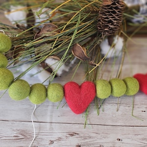Whimsical Green and Red Heart Garland Home Décor Festive Party ...