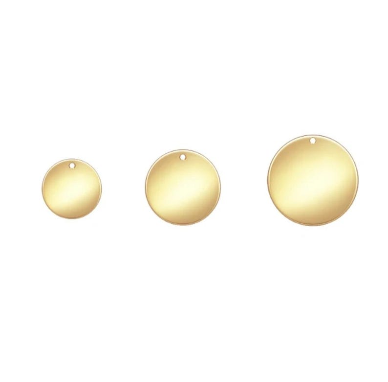 Gold Filled Engraved Charms: Customizable Round Disks - Etsy