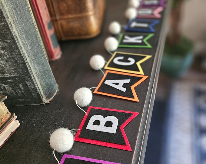 Back to School Garland | School Banner | School Year | Teacher | Apple ...