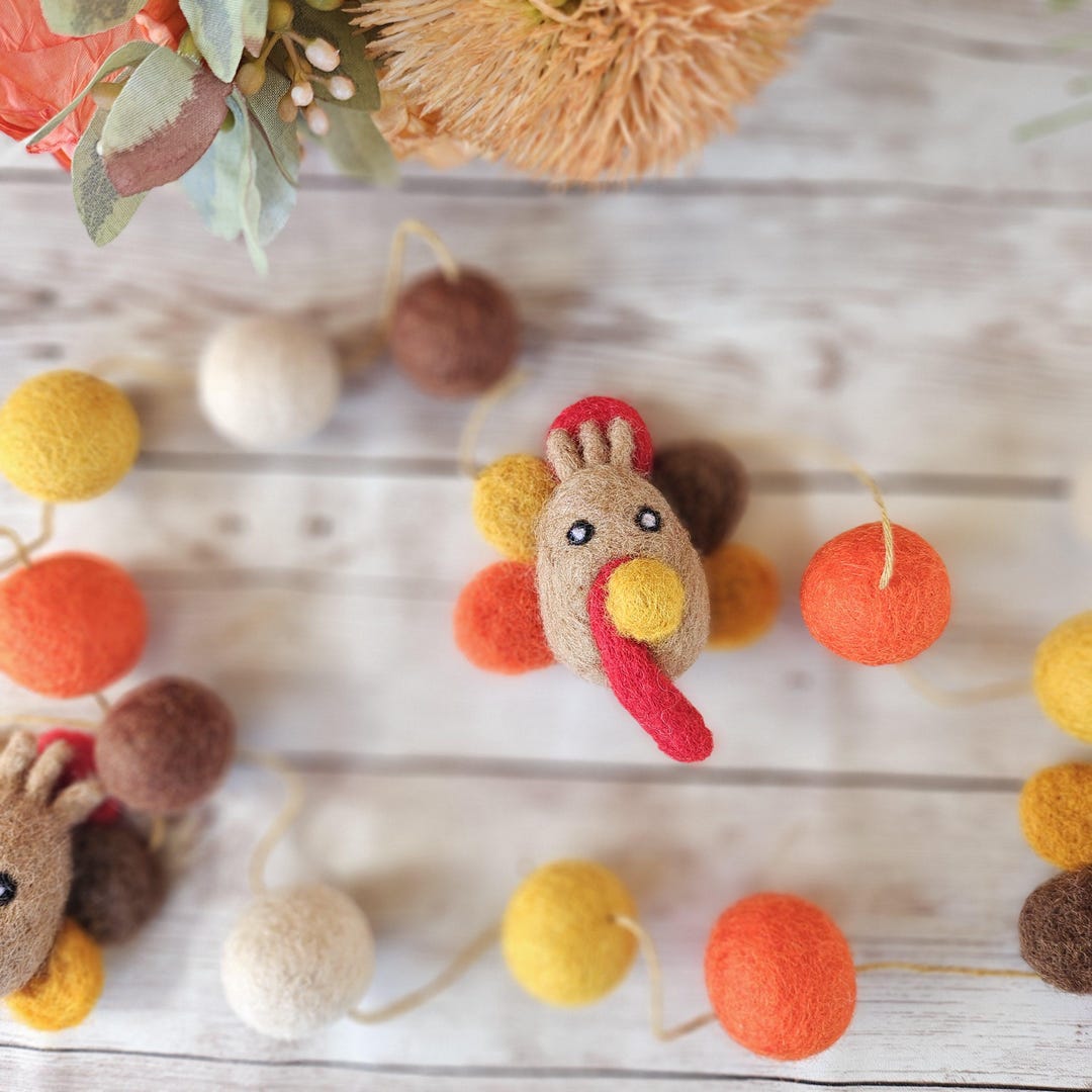 Handmade Felt Turkey Garland: Thanksgiving Fall Decor - Etsy