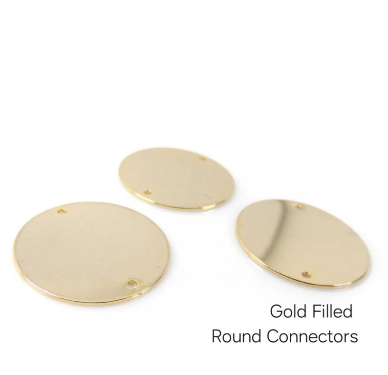 Gold Filled Permanent Jewelry Double Hole Connectors | Round Disk ...