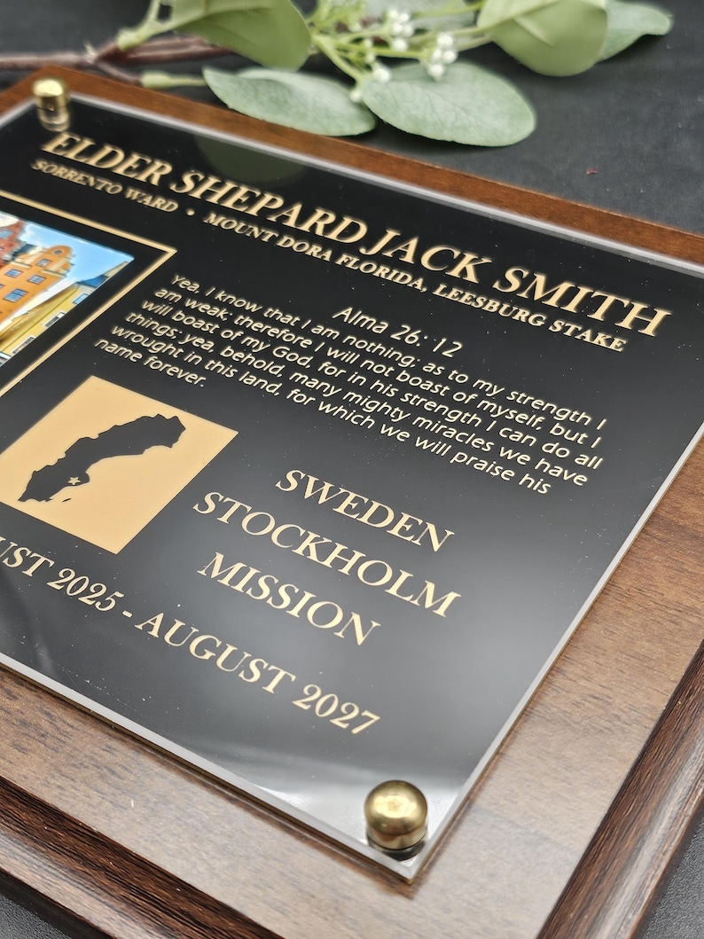 Personalized 8x10 LDS Missionary Plaque – Custom Engraved Mormon ...