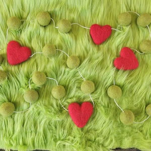 Whimsical Green and Red Heart Garland Home Décor Festive Party ...