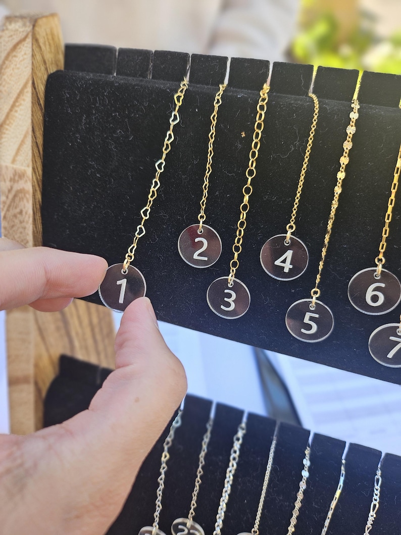 Custom Acrylic Number Tags | Round Labels - Etsy