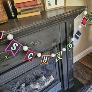 Felt Ball Garland, Back to School Banner, Teacher Gift, Classroom Decor ...