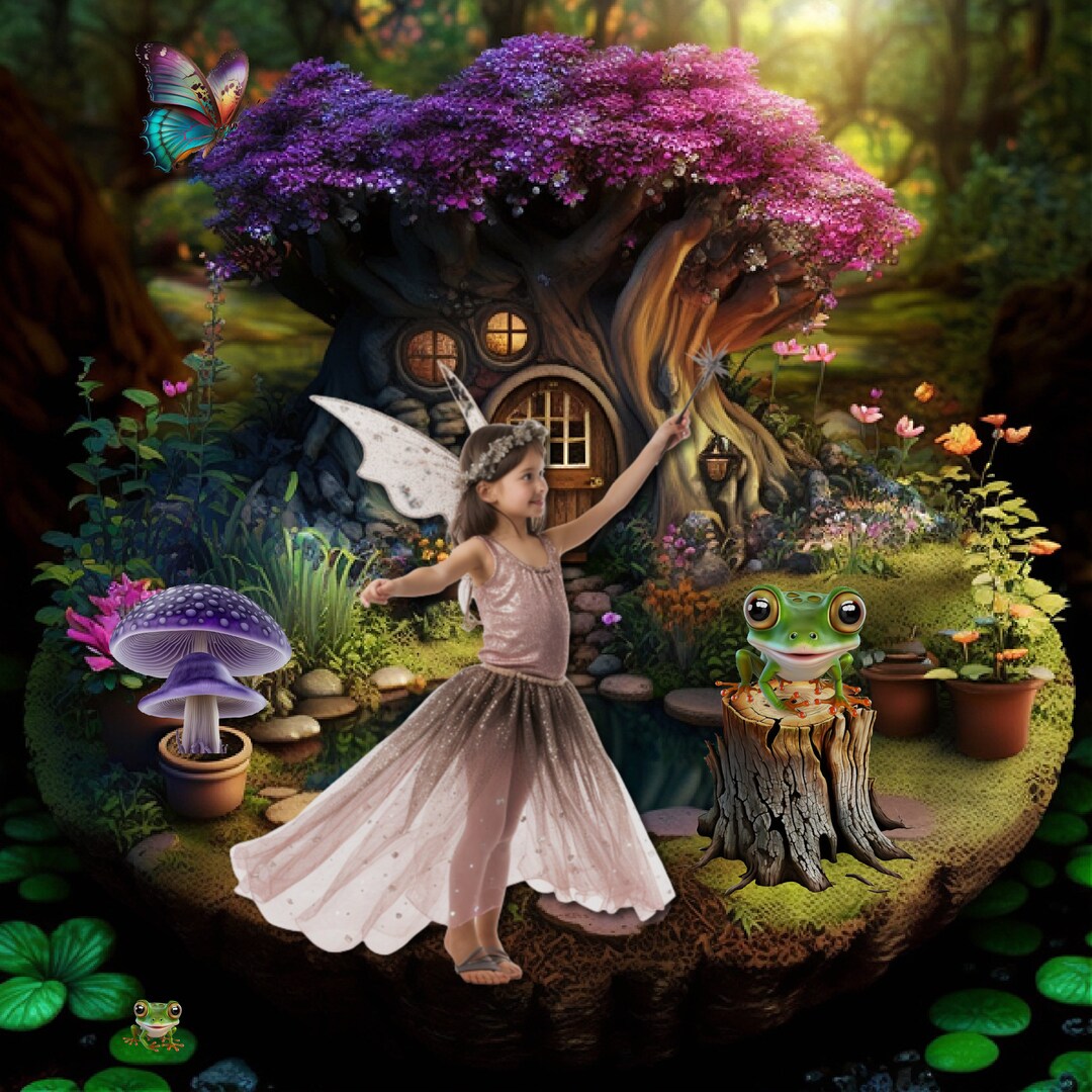 FAIRY Party Digital Backdrop Fairy Photography Backdrop Frog - Etsy