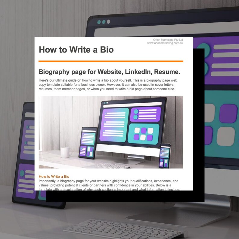 Professional Bio Page Copy Template for Business Owners - Etsy