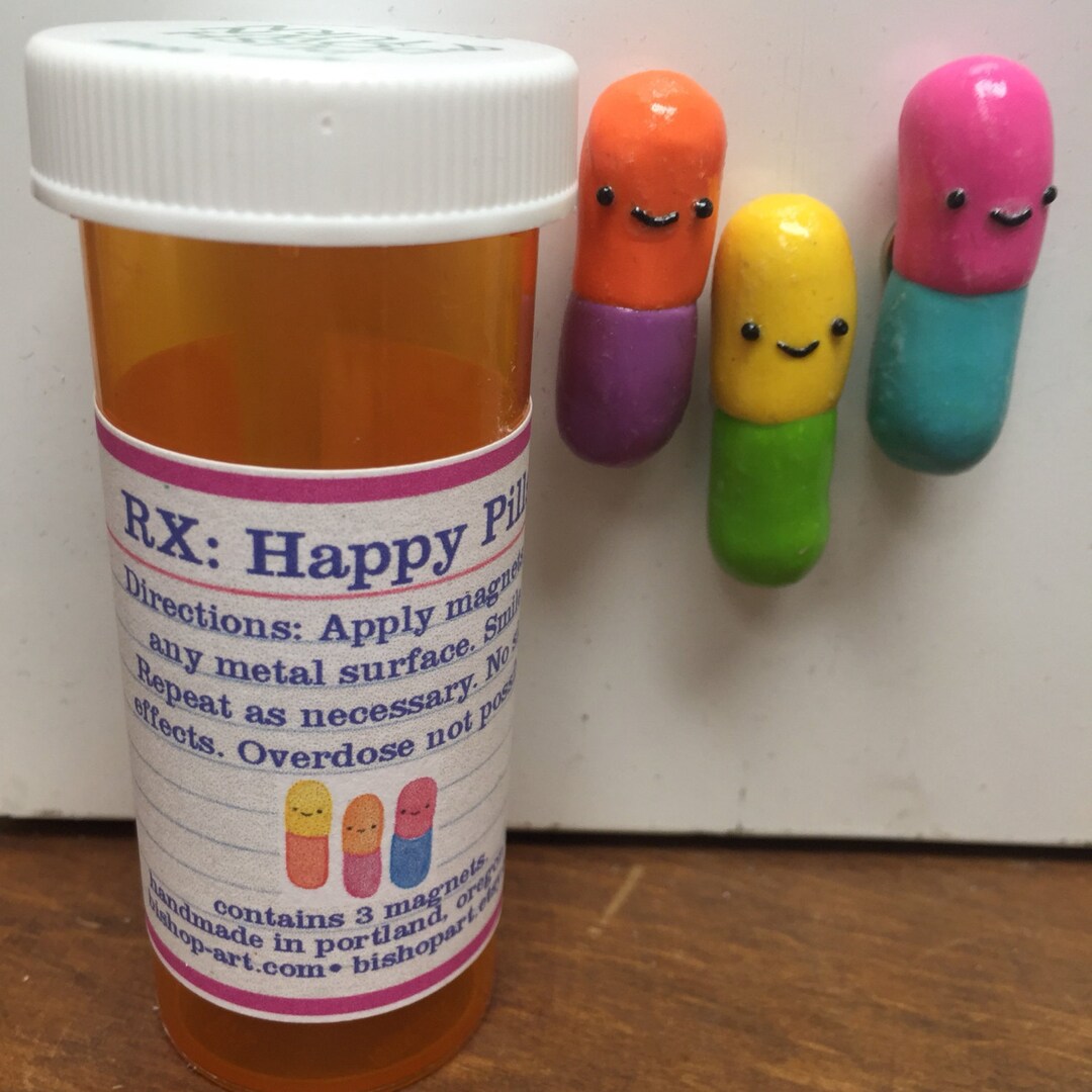 Happy Pill Magnets - Etsy