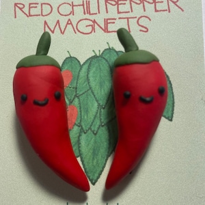 Happy Spicy Red Chili Magnets - Etsy