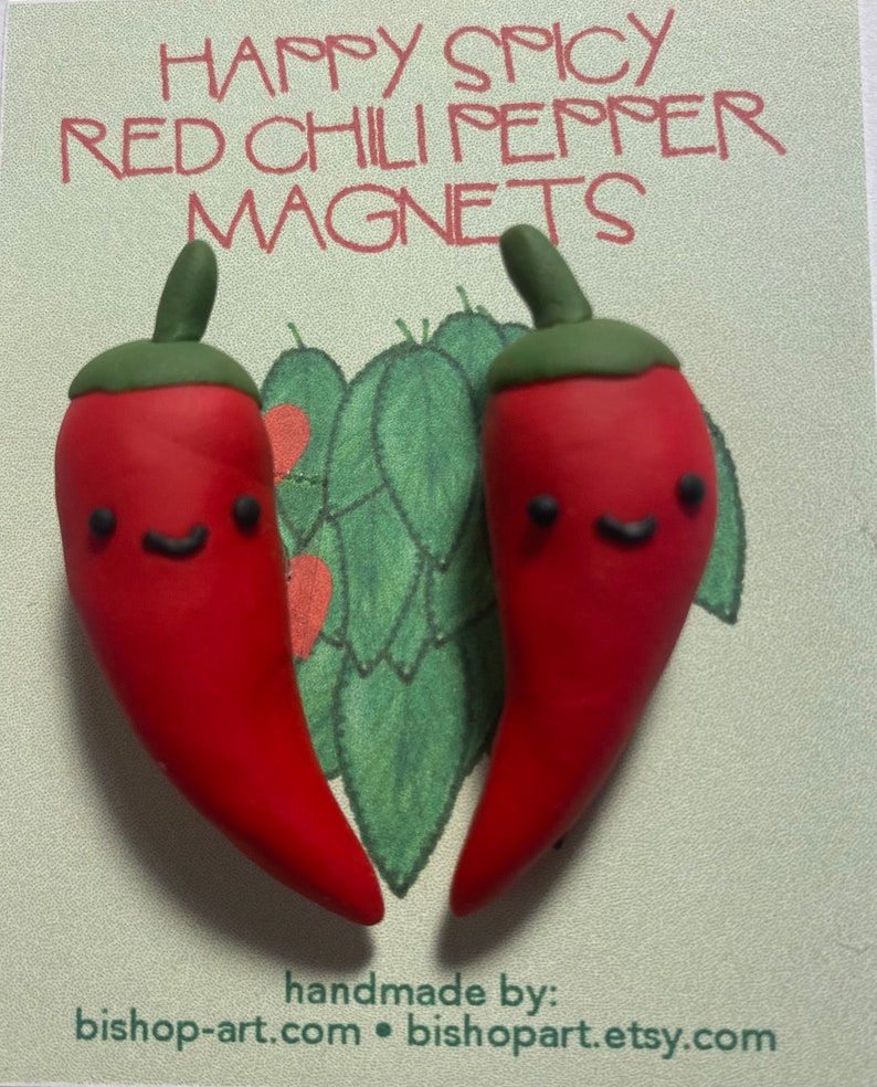 Happy Spicy Red Chili Magnets - Etsy