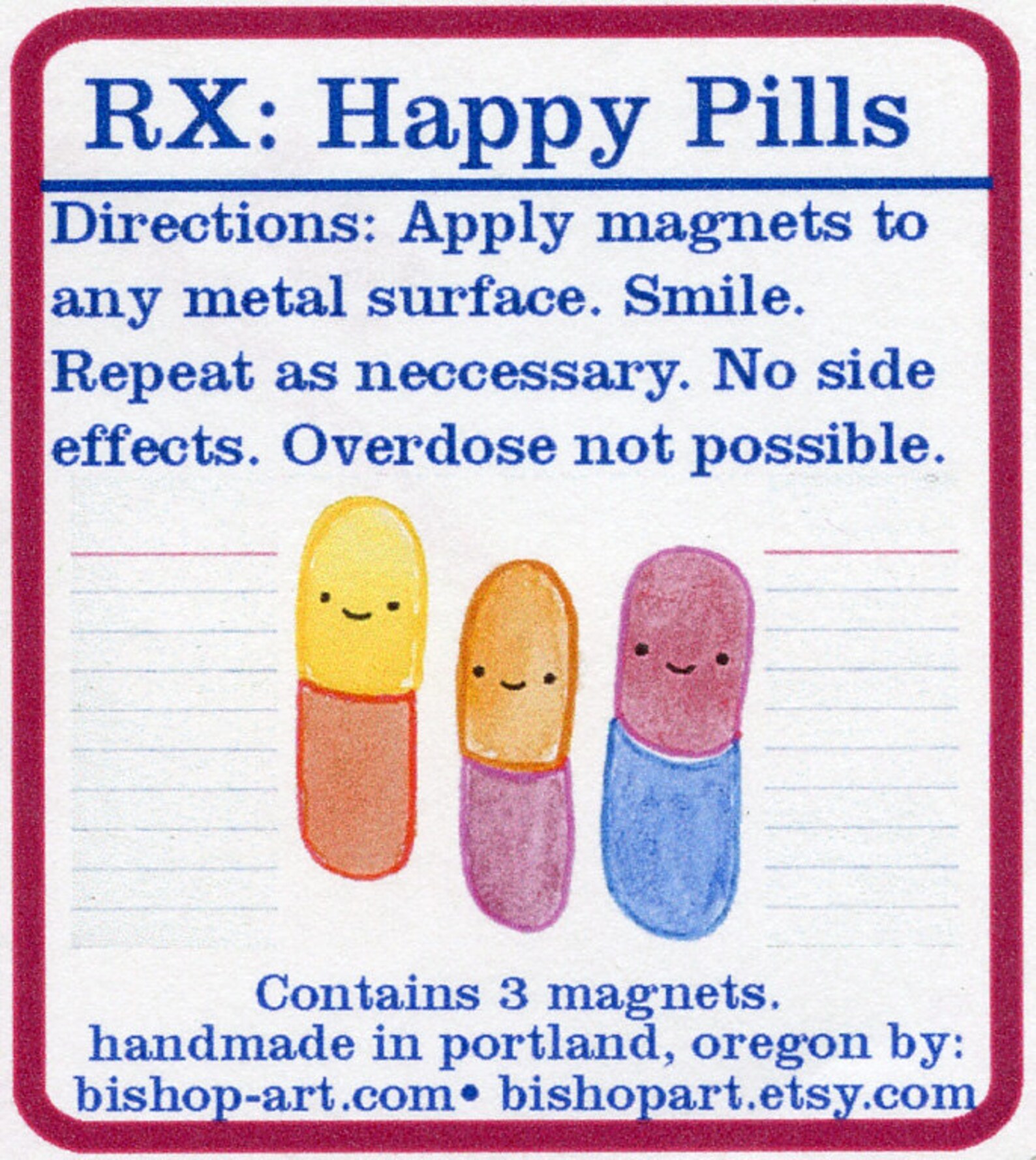Happy Pill Magnets - Etsy