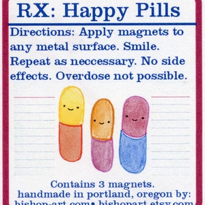 Happy Pill Magnets - Etsy