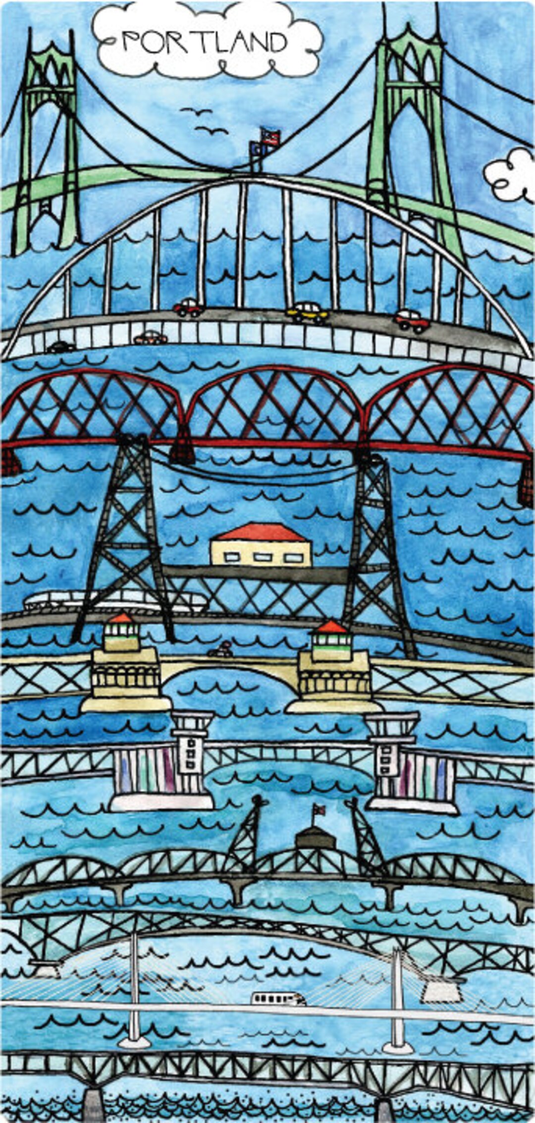Portland Bridges Print - Etsy
