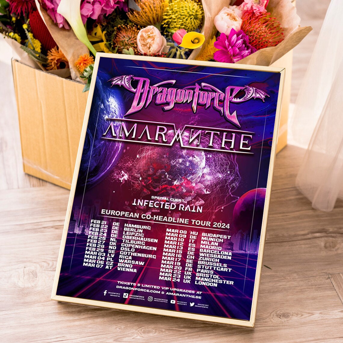 Dragonforce And Amaranthe Tour 2024 poster by Erik Krueckel | Printblur