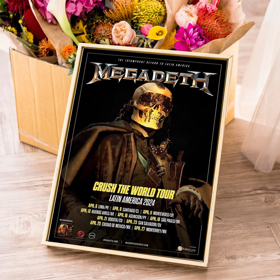 Megadeth Crush the World Tour 2024 Lima Peru 06 April 2024 Poster Music Art Poster Wall Decor - Etsy