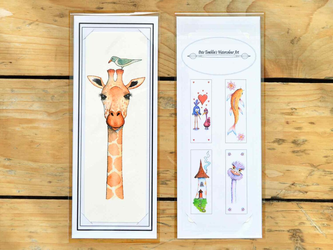 Stylish Giraffe Bookmark From an Original Watercolour Painting by ...